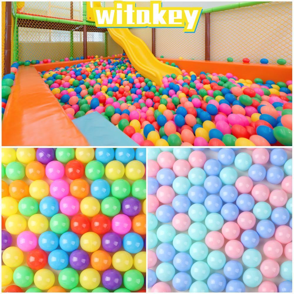 WITAKEY 100 ชิ้น Sport Ball สีสันสดใสบ้านของเล่นตลกลูกโป่งอากาศพลาสติกกลางแจ้ง | Shopee Thailand
