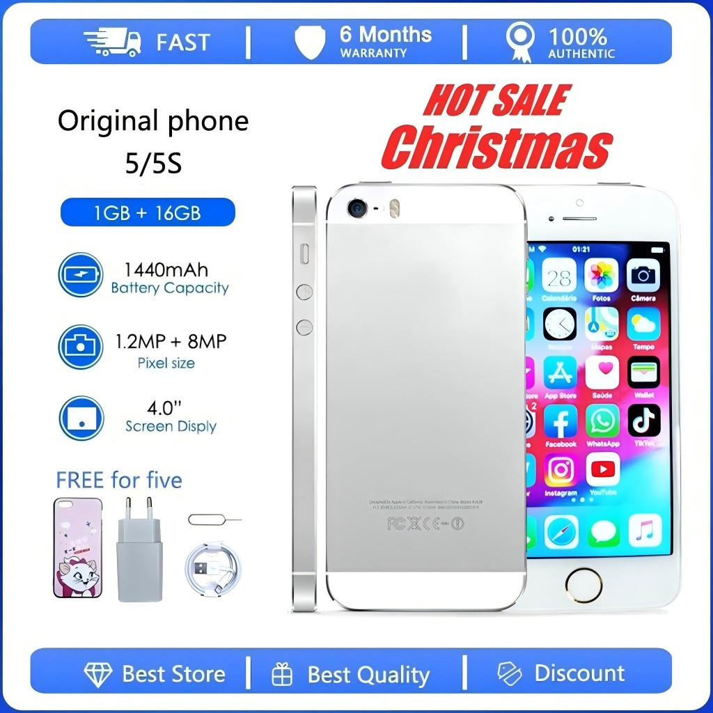 โทรศัพท์ 5/5S/6 /6SP 16GB/32GB/64GB ปลดล็อคโทรศัพท์มือสองอัจฉริยะ ...