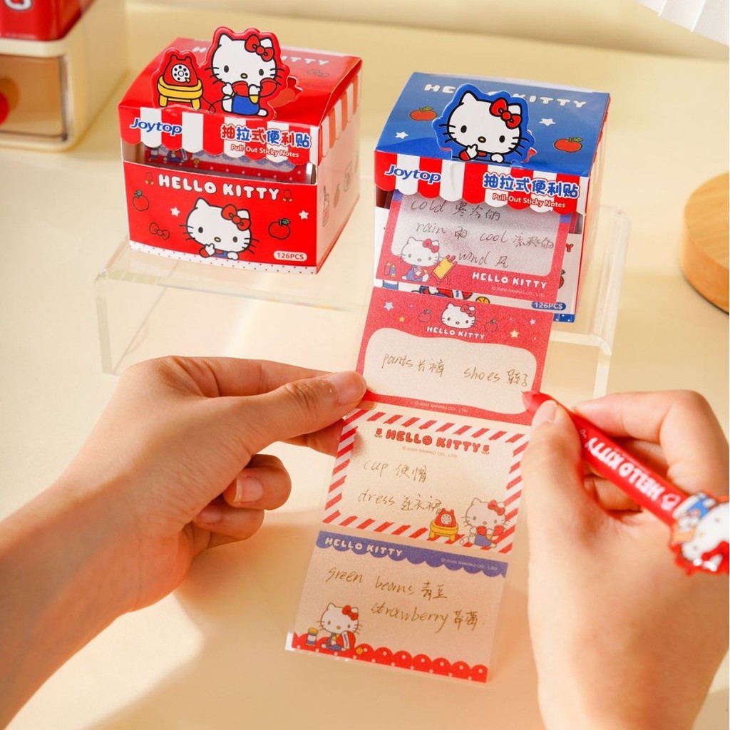 Hello Kitty Pull-out Sticky Notes ไฮไลท์โปร่งใส จุดสําคัญออกจากข้อความ ...