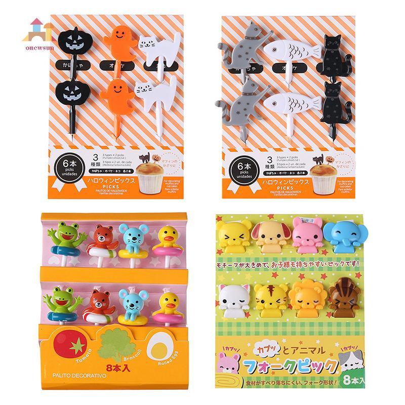 Onew ส้อมผลไม้การ์ตูน Mini สัตว์ในครัวเรือนอาหารเลือกเด็กขนมเค้กขนม ...