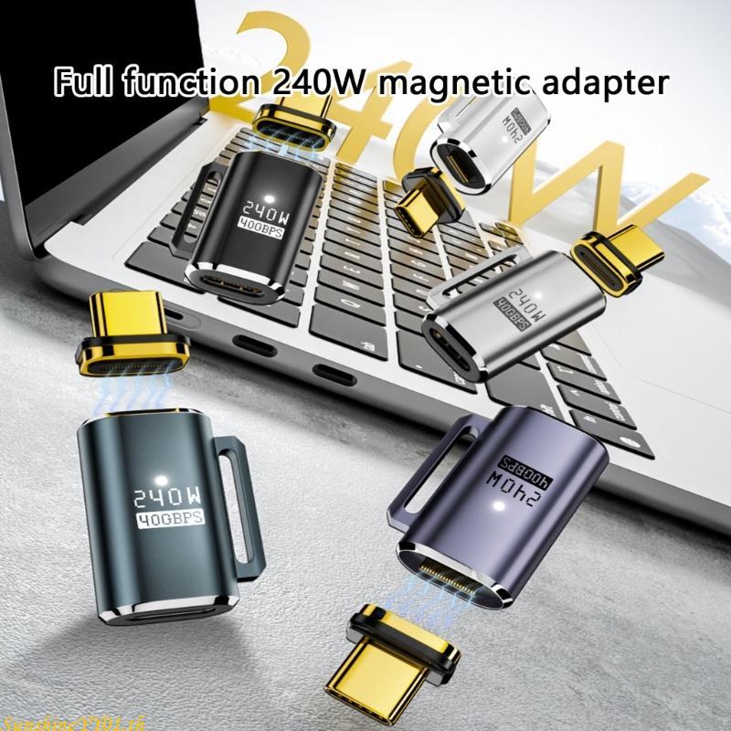 SUN 240W Power Delivery Magnetic USB C Adapter Usb 4 Connectors 40Gbps ...