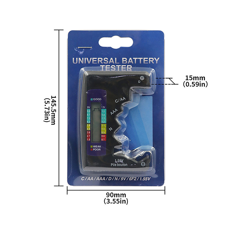 DOOULADY เครื่องทดสอบแบตเตอรี่ดิจิตอล CD AA AAA 3V ปุ่มความจุตรวจสอบ ...