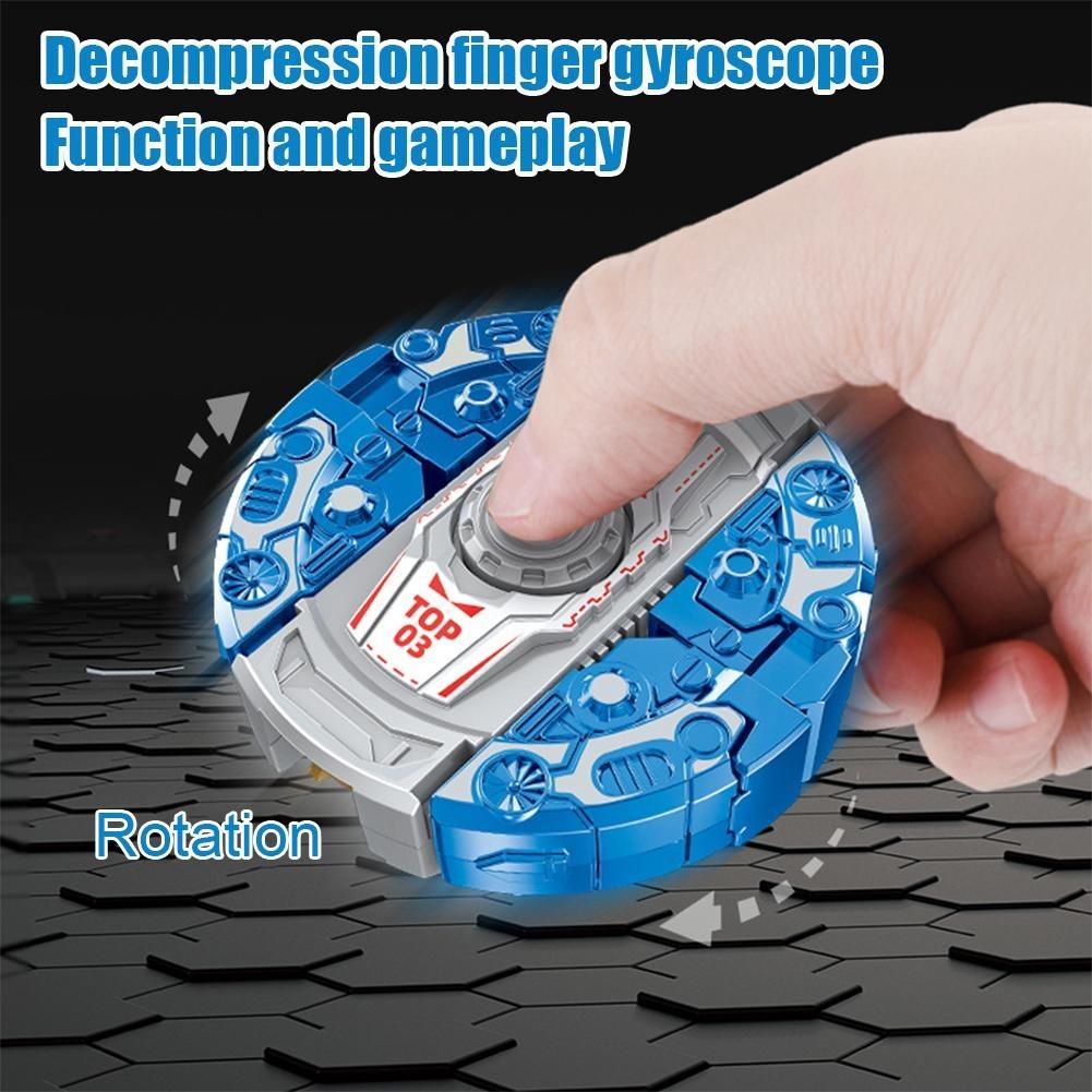 2-in-1 ไดโนเสาร์ Transformer ปลายนิ้ว Gyro ของเล่น Battle Tank Spin ...