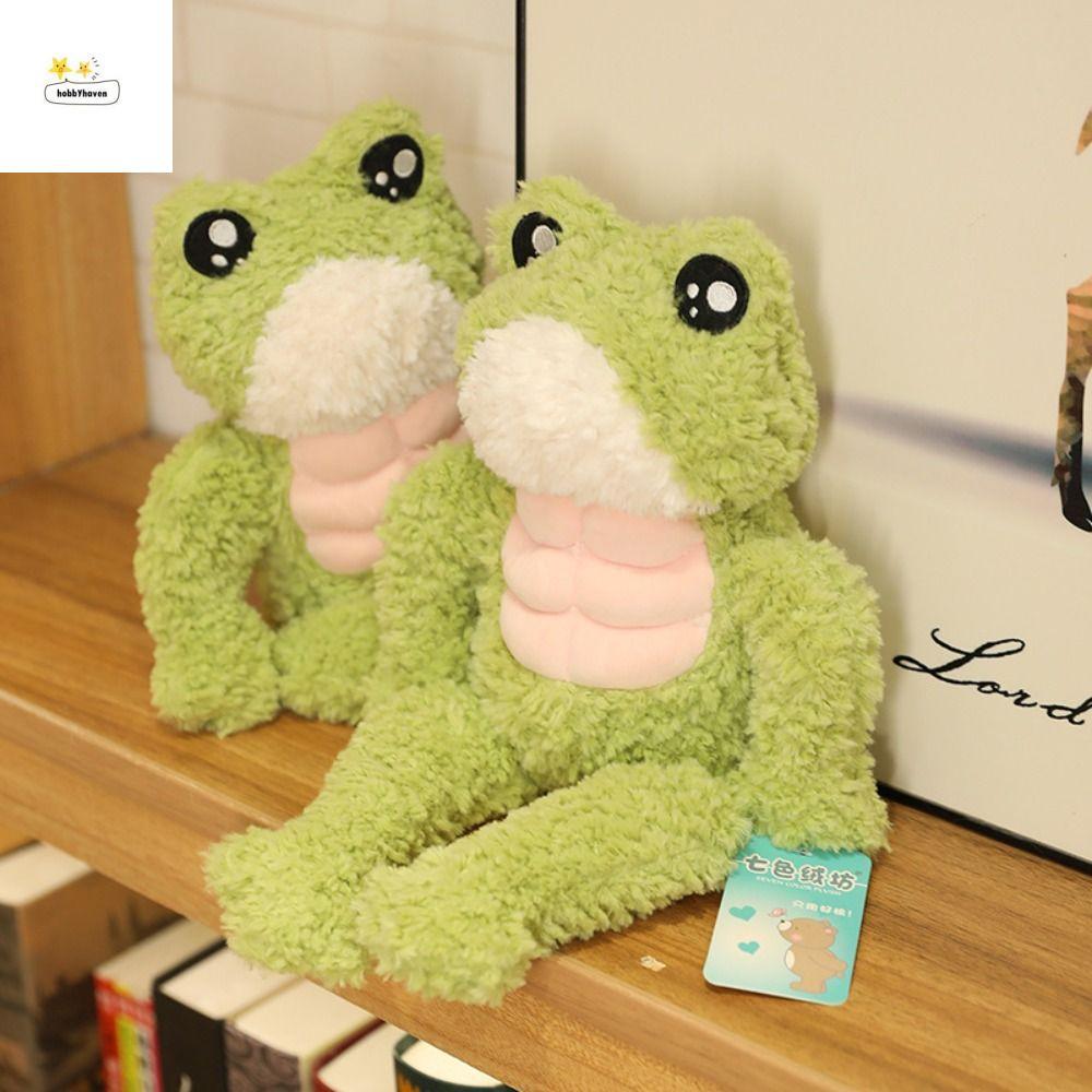 HOBBYHAVEN Strong กบของเล่นตุ๊กตา, Plushies ปุยกล้ามเนื้อเป็ดตุ๊กตา ...