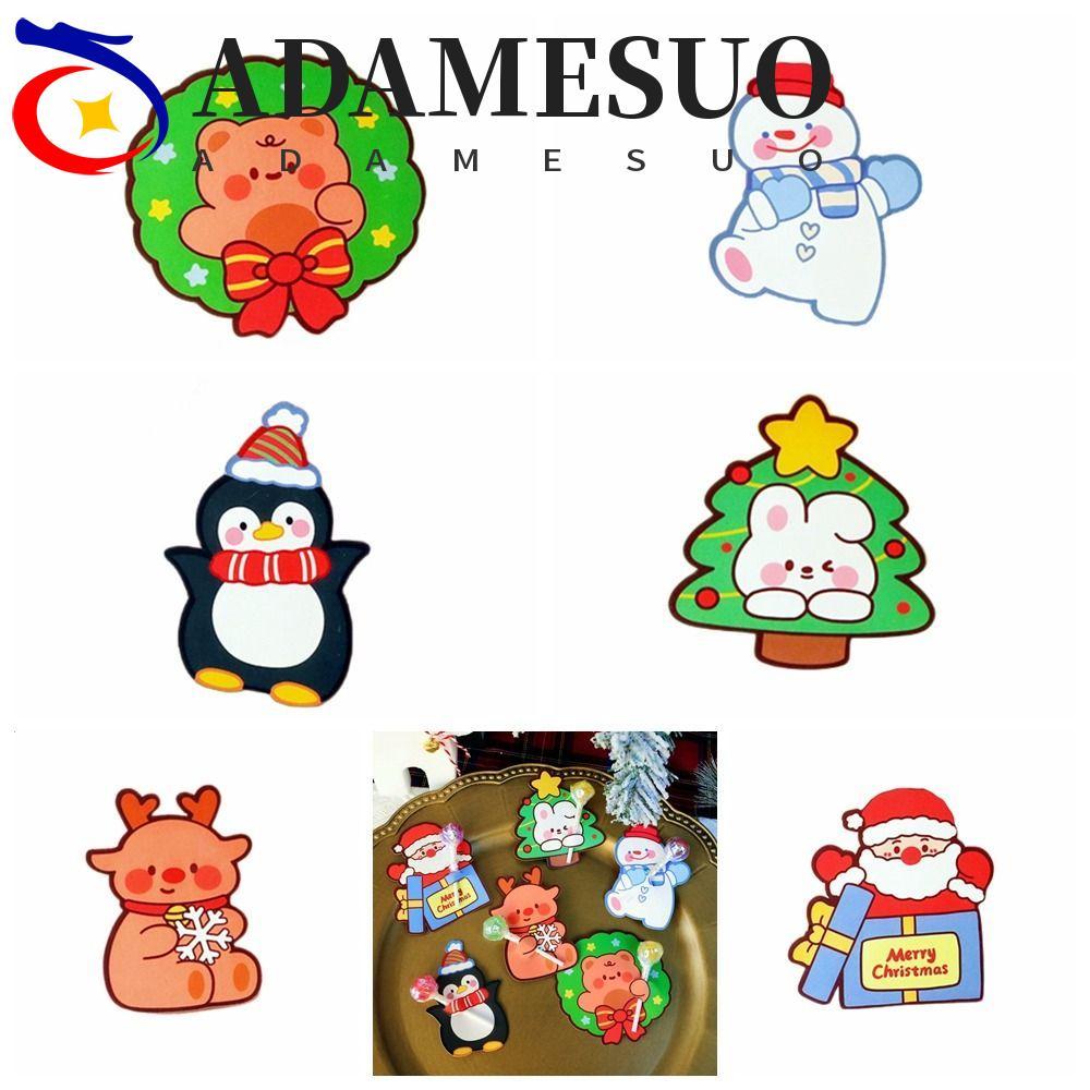 ADAMESUO 50 ชิ้น/เซ็ตคริสต์มาส Lollipop กระดาษการ์ด, Penguin การ์ตูน Santa Lollipop ผู้ถือ, อเนก ...