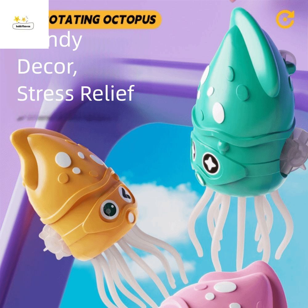 HOBBYHAVEN ของเล่นปลาหมึกยักษ์เต้นรําไฟฟ้า, พลาสติกพร้อมไฟ Crawling Interactive Octopus ของเล่น ...