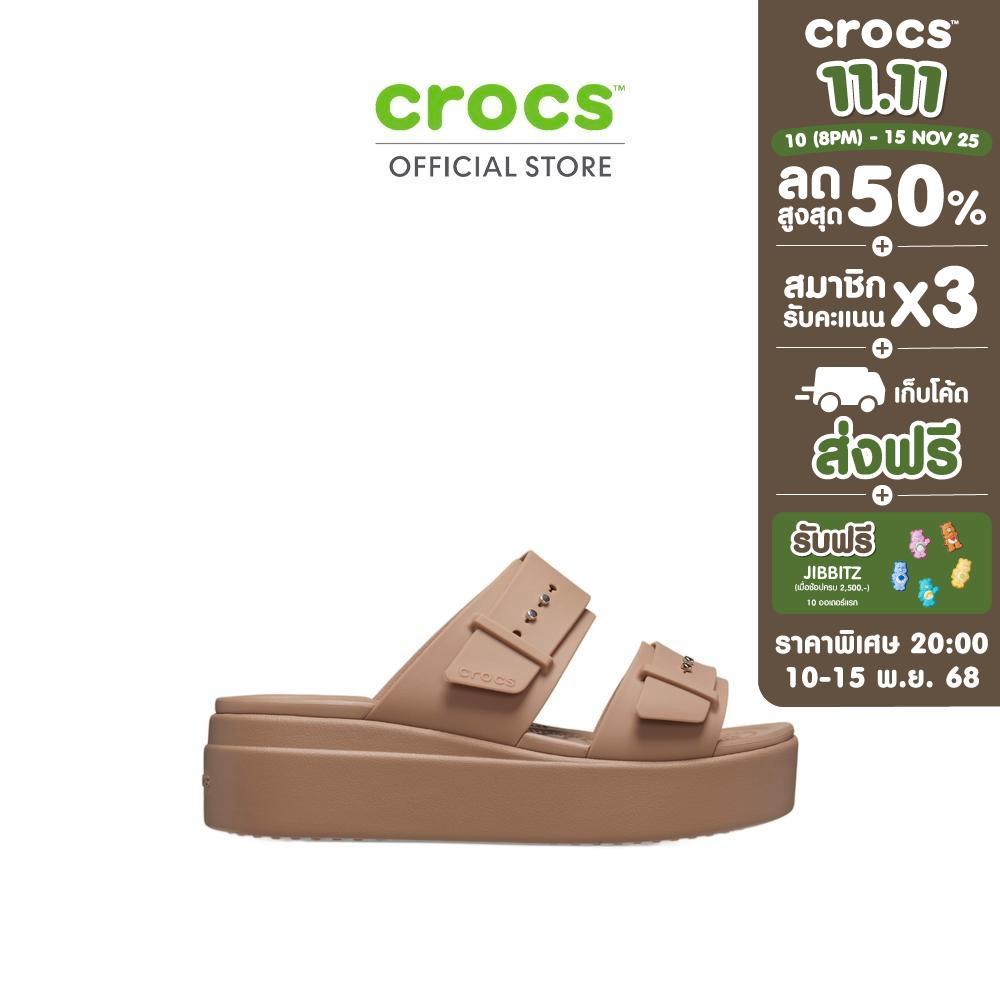 CROCS รองเท้าแตะผู้หญิง BROOKLYN BUCKLE LOW WEDGE รุ่น 207431-2Q9 ...