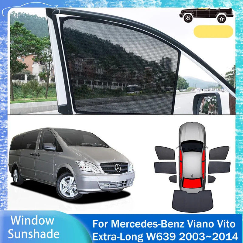 สําหรับ Mercedes-Benz Viano Vito ยาวพิเศษ 2003 ~ 2014 รถตาข่ายแม่เหล็ก ...