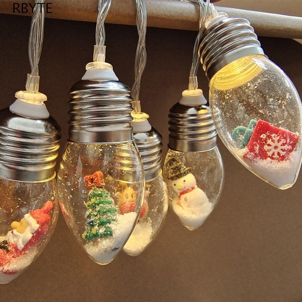 RBYTE ไฟ LED String, Santa Claus ต้นคริสต์มาสแขวนโคมไฟ,ตกแต่งบ้าน Snowman น่ารัก Elk ตกแต่ง ...