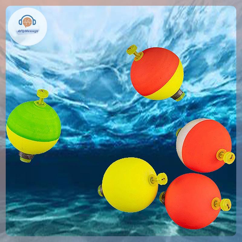 ชุดตกปลาระดับFLOAT 5 ชิ้น Snap-On Ball Bobber จาก EVA Foam และ Corks ...