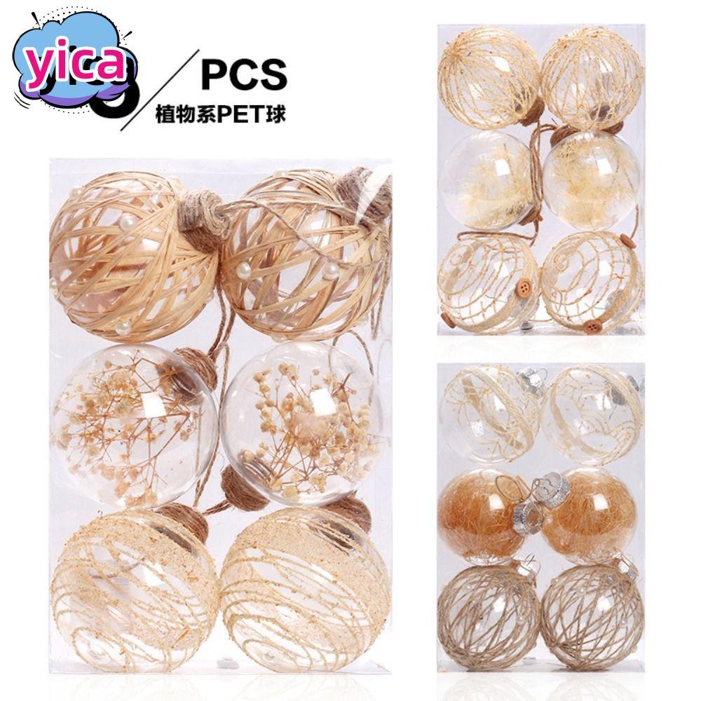 YICA 6 ชิ้น/ 1 ชุดชุดลูกบอลคริสต์มาส, Suspensable โปร่งใสต้นคริสต์มาส ...