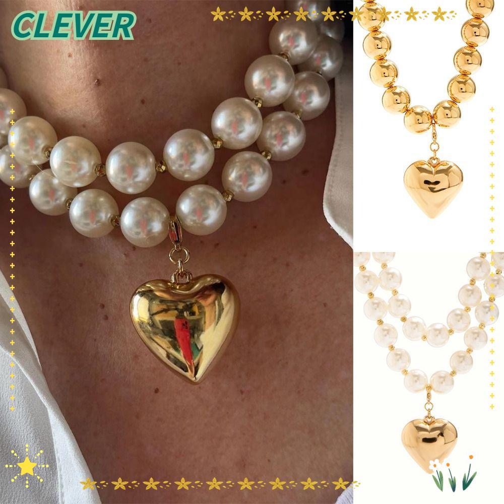 CLEVER Hip-Hop Style Chocker กุญแจหัวใจขนาดใหญ่ สร้อยคอมีสไตล์สำหรับ ...
