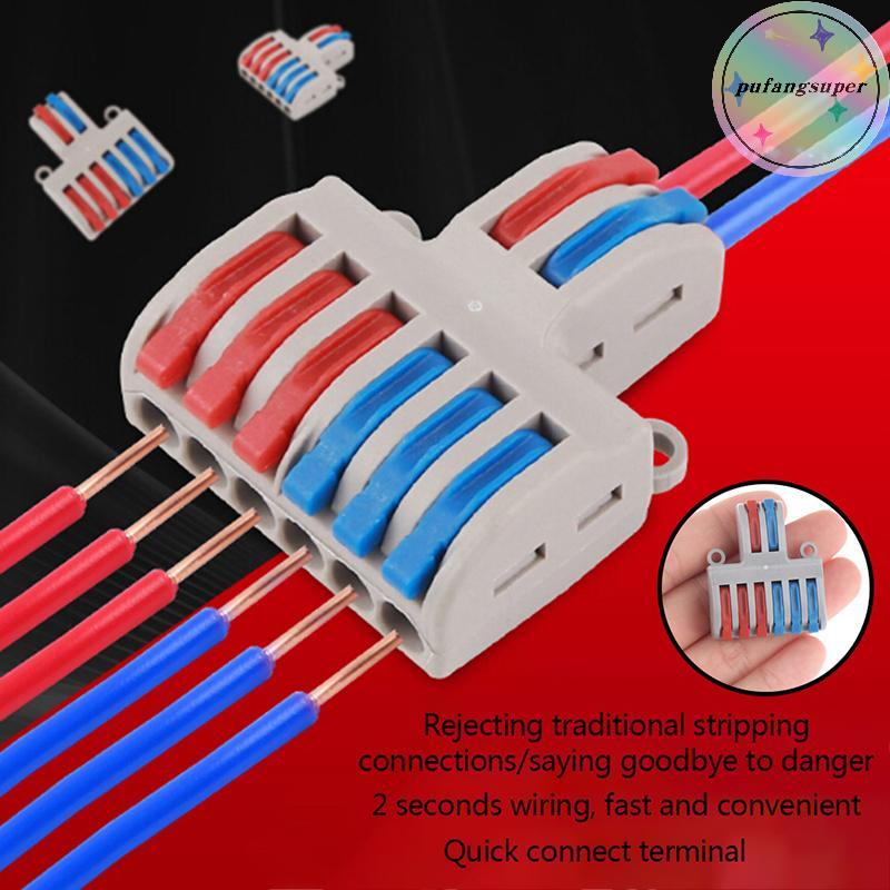 Pufangsuper Spring Lever Terminal Block สายไฟฟ้าขั้วต่อสายไฟ PCT-222 ...