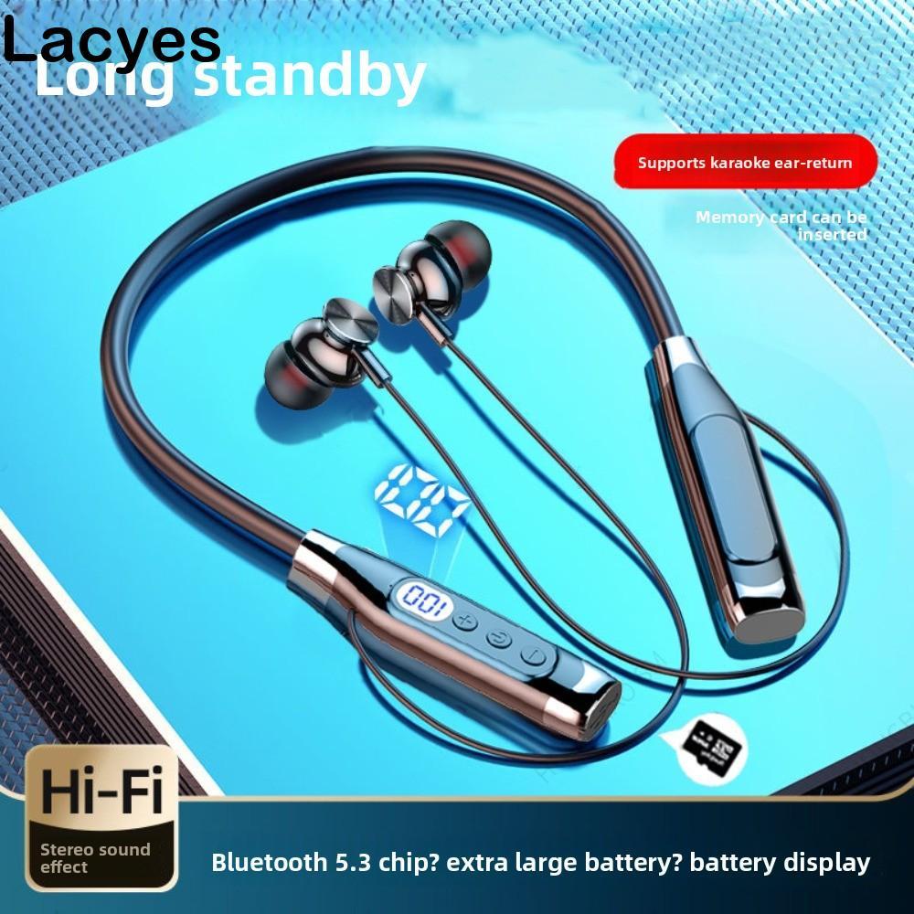 LACYES หูฟังแบบคล้องคอ, 3D Stereo LED Digital Display หูฟังบลูทูธไร้สาย ...