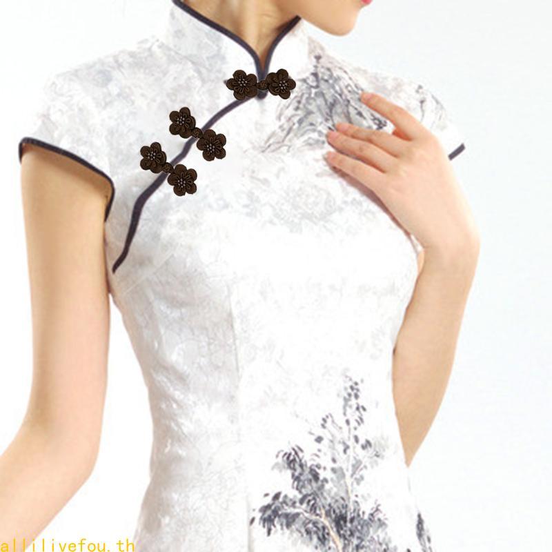 LIVE 10 คู่ดอกไม้จีน Handmade Cheongsam ปุ่มเย็บ Knot Fastener DIY ...