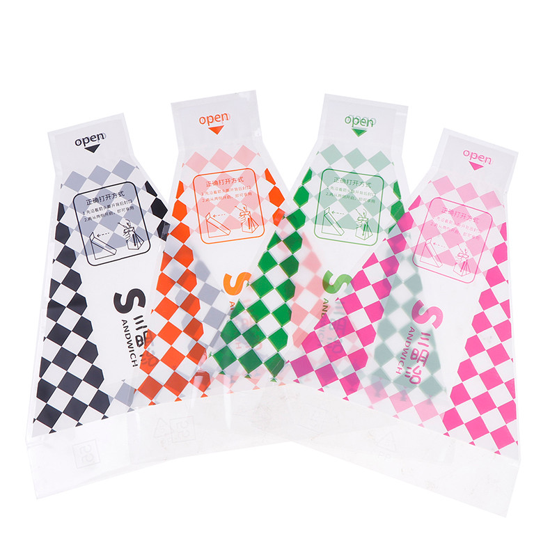 [GEX] 100 ชิ้นแซนวิช Wrappers เบเกอรี่หั่นขนมปังทิ้งง่ายต่อการฉีกขาดโปร่งใสสามเหลี่ยมเค้ก ...