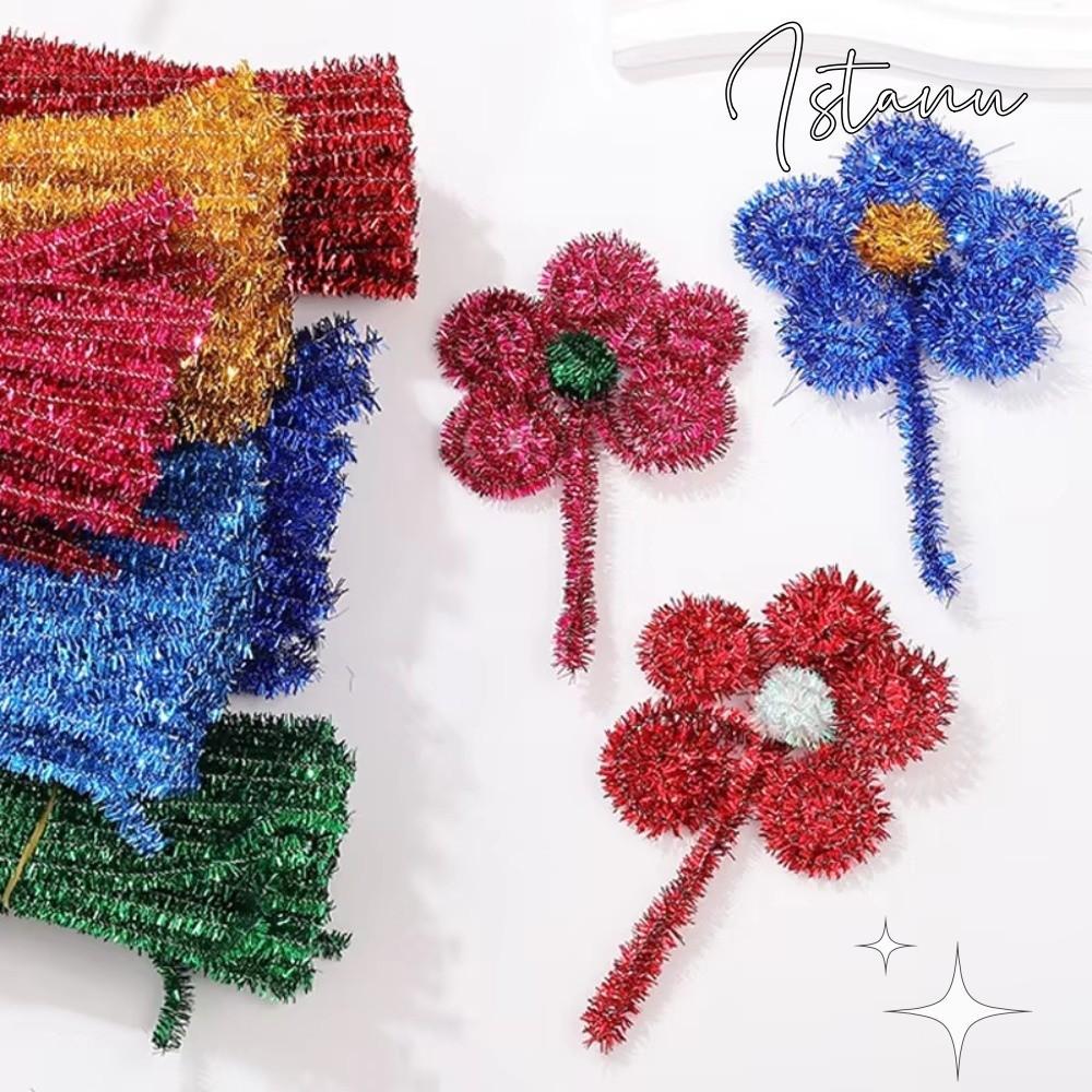 ISTANU 100 ชิ้น อุปกรณ์หัตถกรรม Chenille Stems กิ๊บเกลี้ยง ขนาด 30 ซม. ...