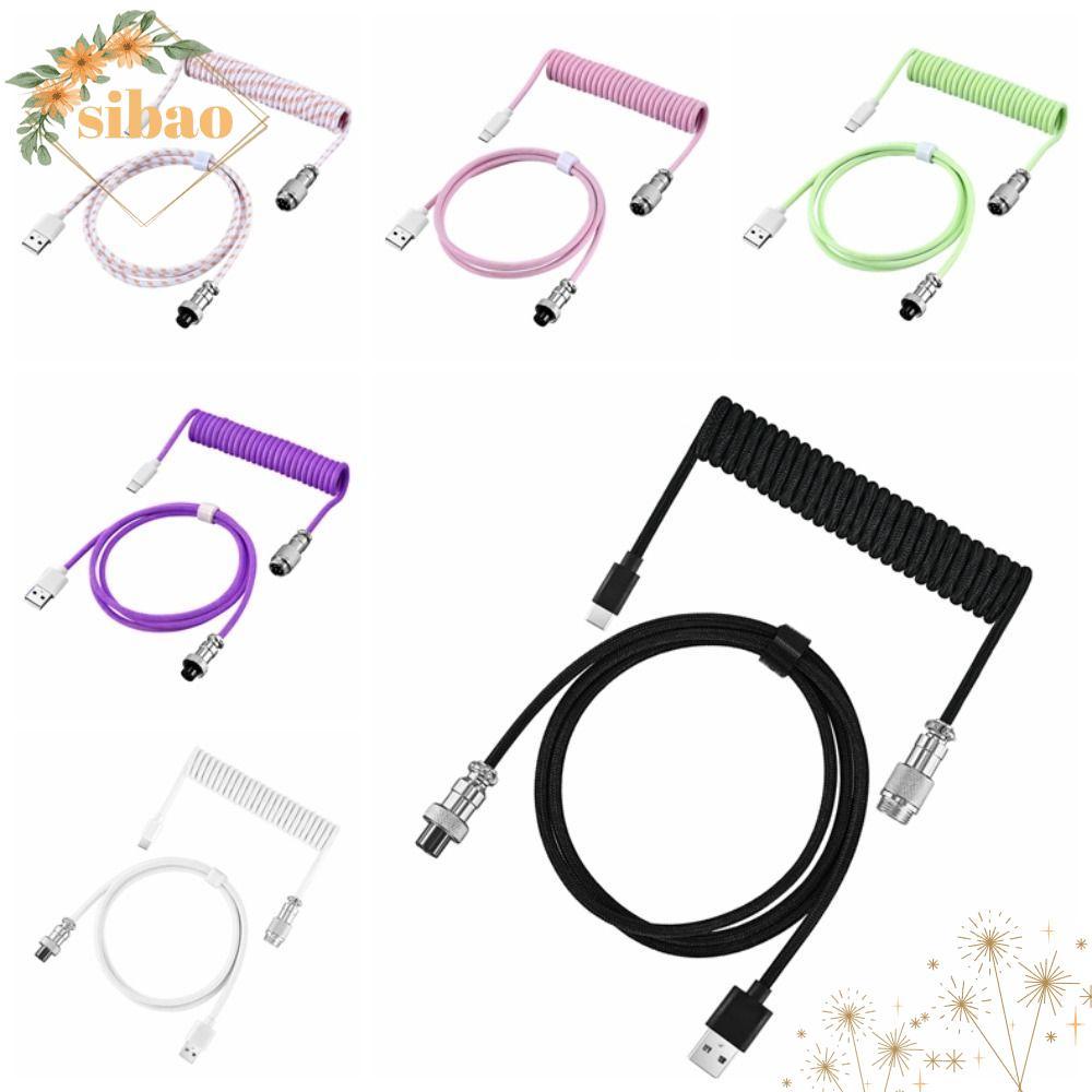 SIBAO Mechanical Keyboard Coiled Cable, Double-Sleeved Braided Anti ...