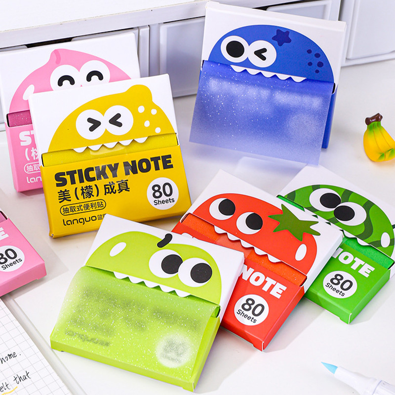 80 ชิ้นสร้างสรรค์ดึงออก Pearlescent Sticky Notes ความจุขนาดใหญ่ฉีกขาด ...