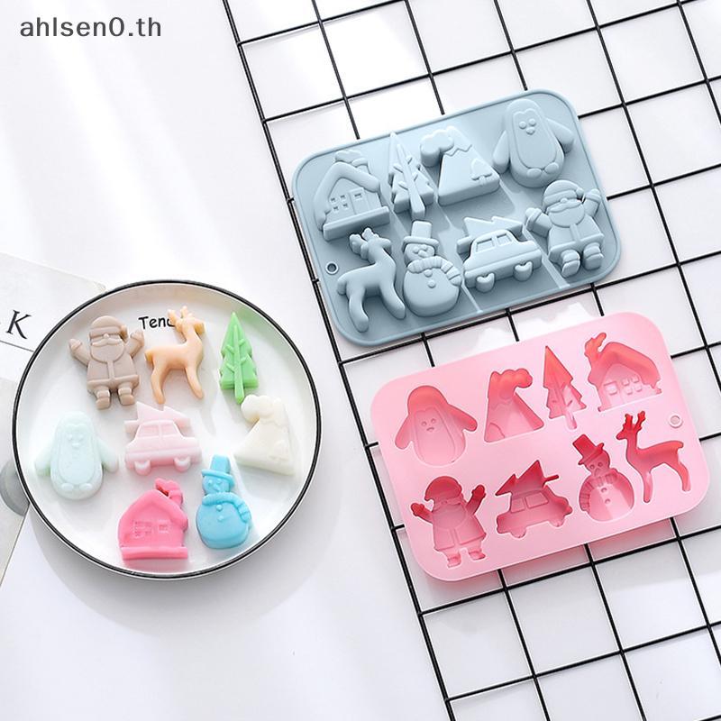 Ahlsen0 คริสต์มาสซิลิโคนแม่พิมพ์,วันหยุดซิลิโคนแม่พิมพ์สบู่ลูกอมแม่พิมพ์สําหรับช็อคโกแลต Jello ...