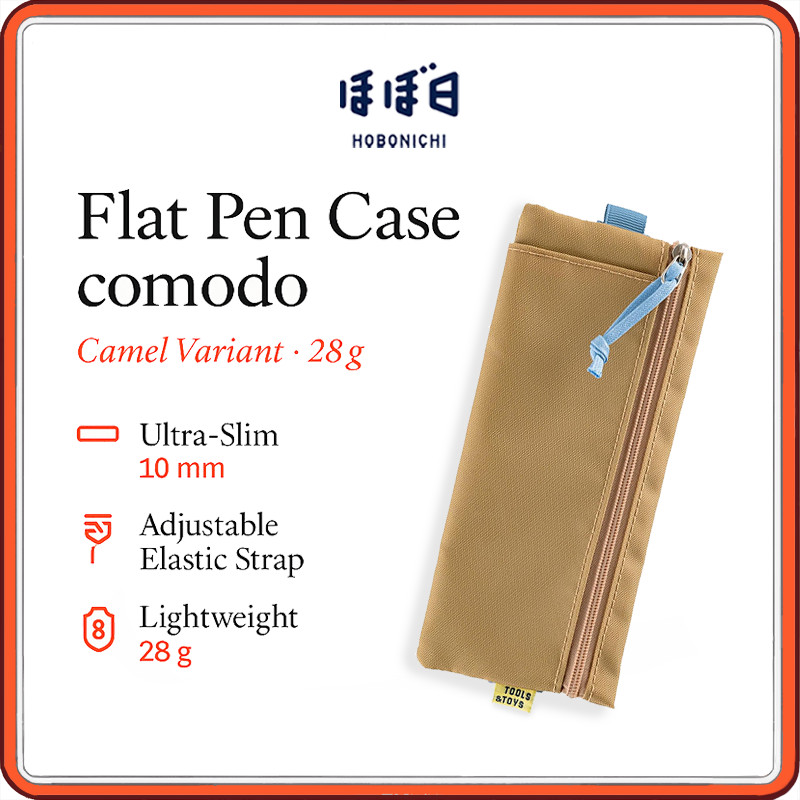 Hobonichi Flat Pen Case Comodo Slim Nylon Pen Pouch, Adjustable Elastic ...