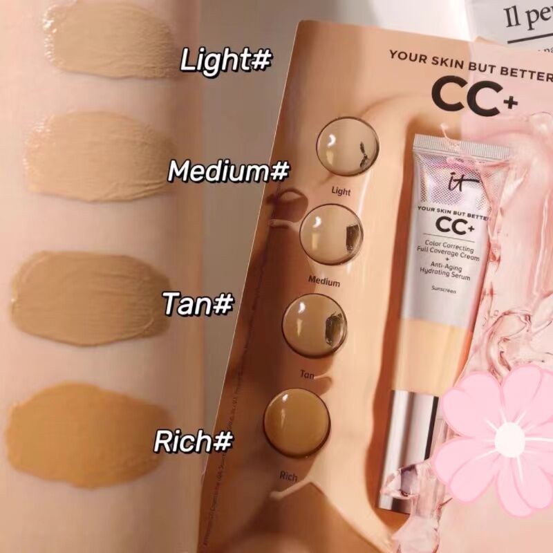 It Cosmetics CC Cream Sample Color Card Light Medium Foundation ...