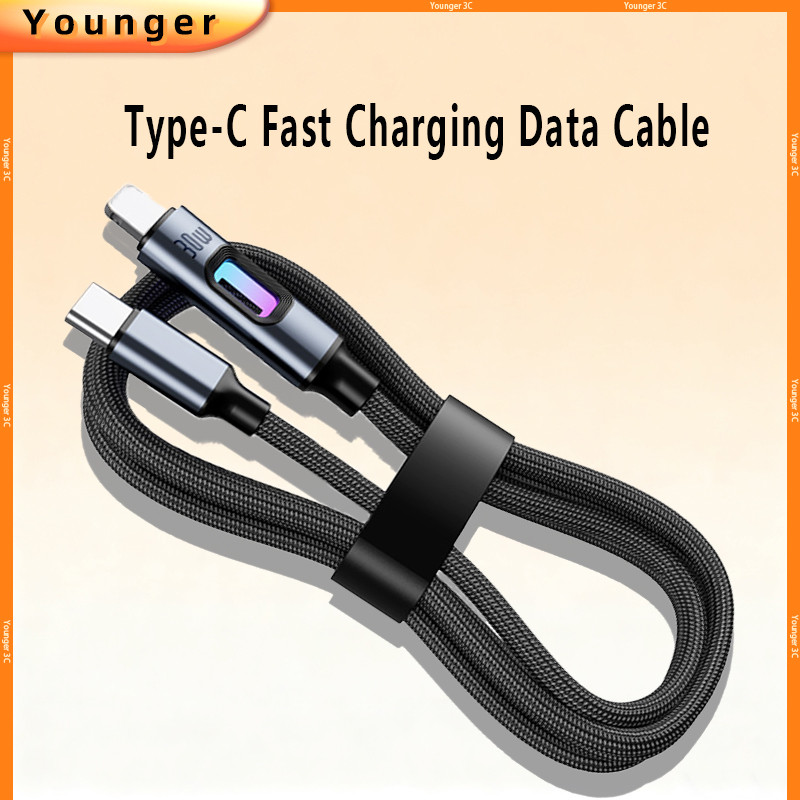 PD 30W สีสัน RGB Light Data CABLE ทนต่อการสึกหรอ Braided Wire Body/Cut ...