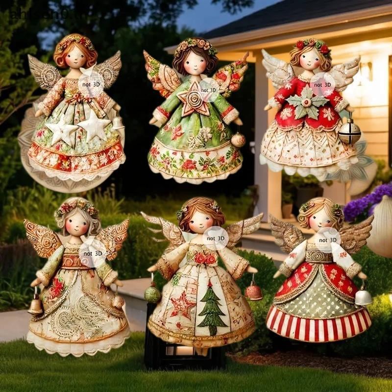 Ahlsen0 6 ชิ้น จี้คริสต์มาสแองเจล แบบวินเทจ สำหรับตกแต่งต้นคริสต์มาสและแขวนบนผนัง | Shopee Thailand