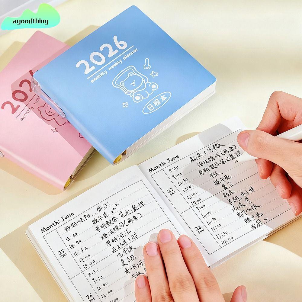 หนังสือ AGOODTHING Agenda, Mini Cartoon 2026 Planner, หนัง PU น่ารัก ...