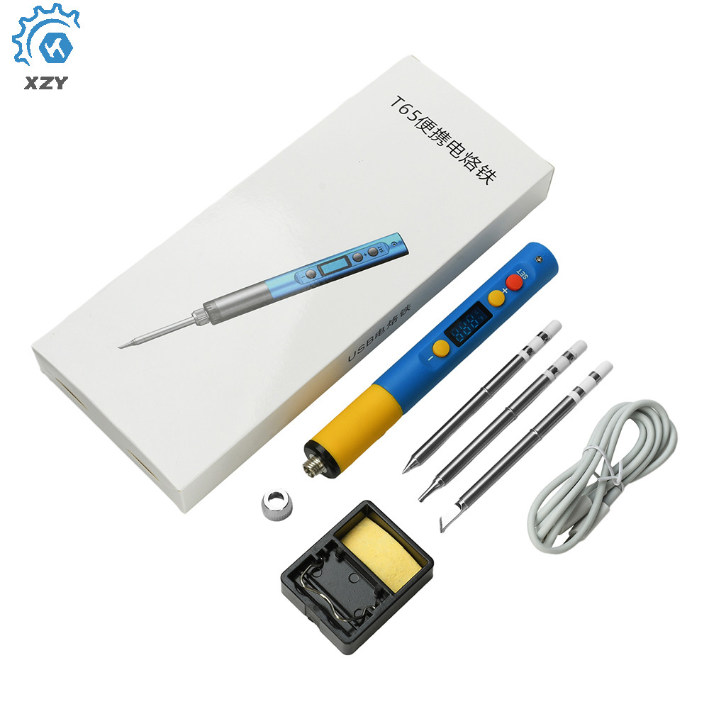 PD65W T65 หัวแร้งบัดกรีแบบพกพาอัจฉริยะ 180-500°C QC/PD LED Digital Display Repair Tool อินเทอร ...