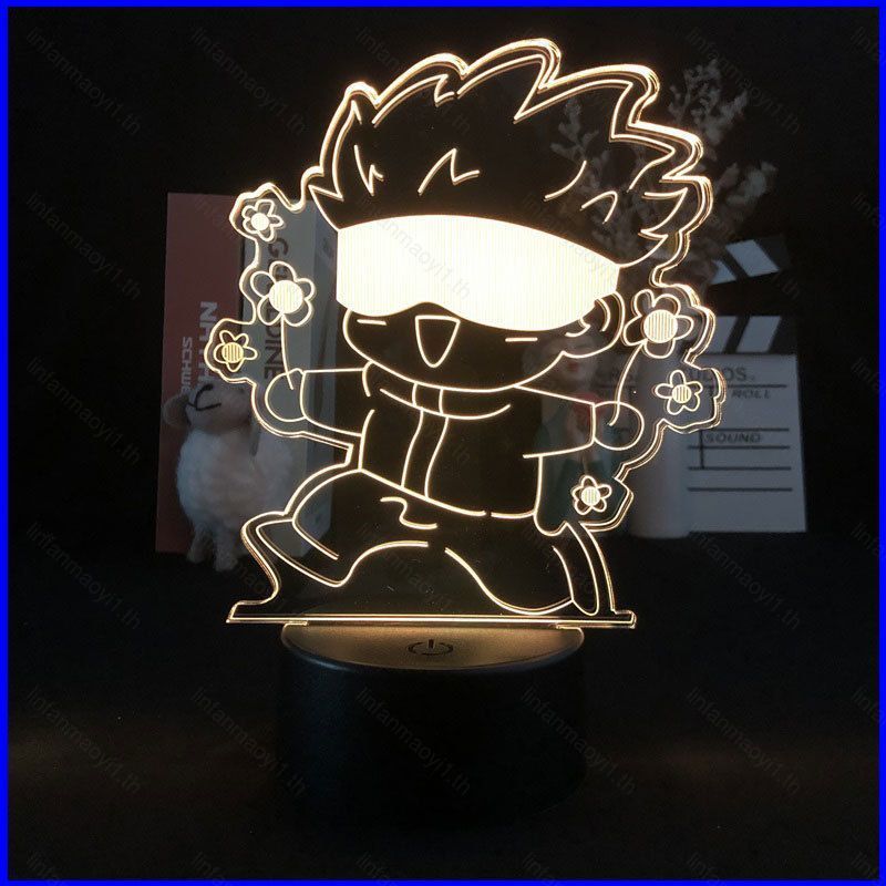 LF1 Jujutsu Kaisen Night Light อะนิเมะอะคริลิค 3d โคมไฟระยะไกล LED ...