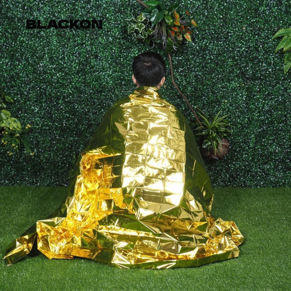 ผ้าห่มฟอยล์สีทอง BLACKON กันลมและฝนได้ เหมาะสำหรับแคมป์ปิ้งกลางแจ้ง ...