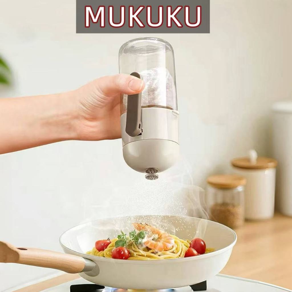 MUKUKU 250ML ขวดใส่เกลือ โหลแก้ว ขวดโรยเกลือ แบบกด กด 0.5g หนึ่งครั้ง ...