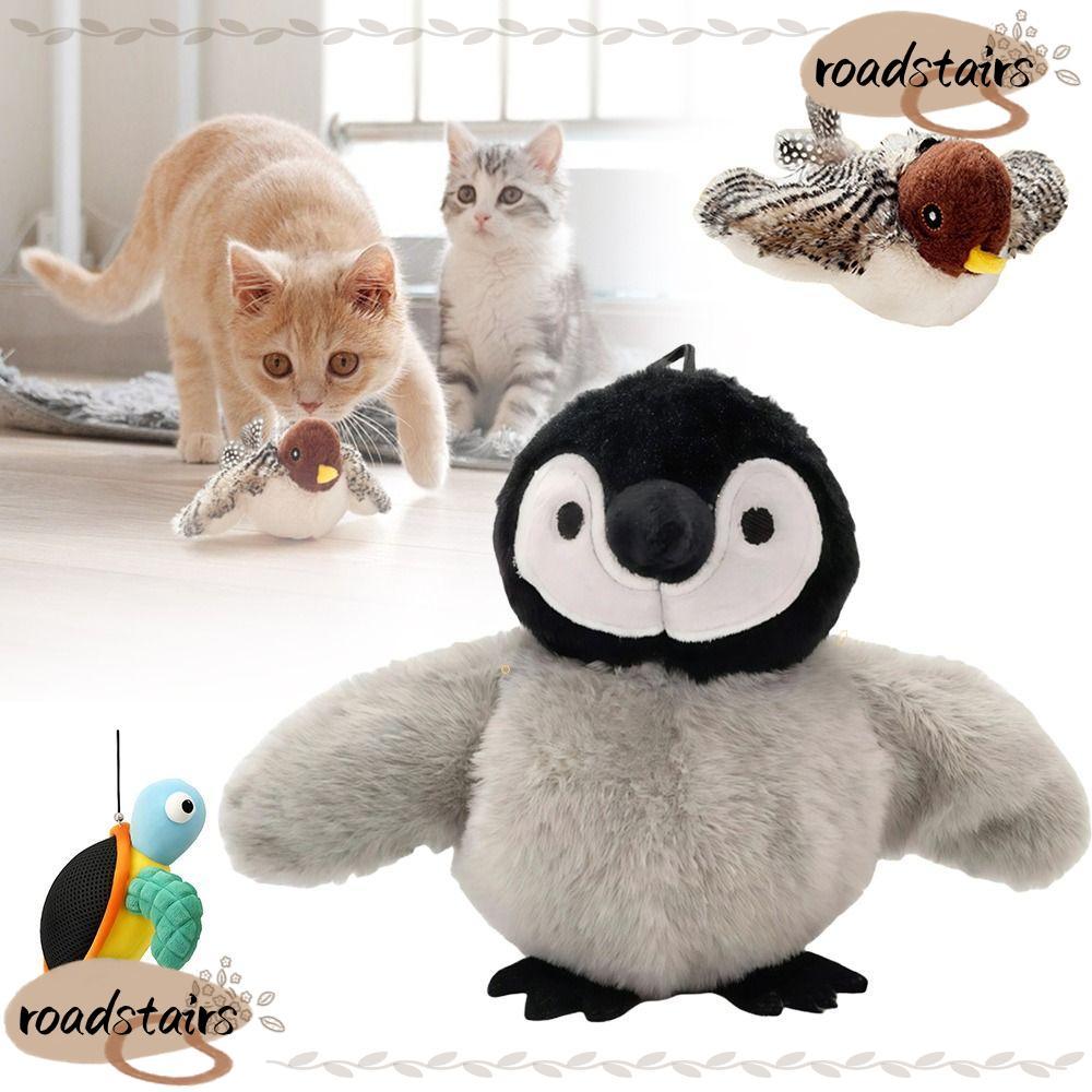 ROADSTAIRS Flying Bird ของเล่นแมว, USB ชาร์จ Vivid Chirping Flapping นก ...