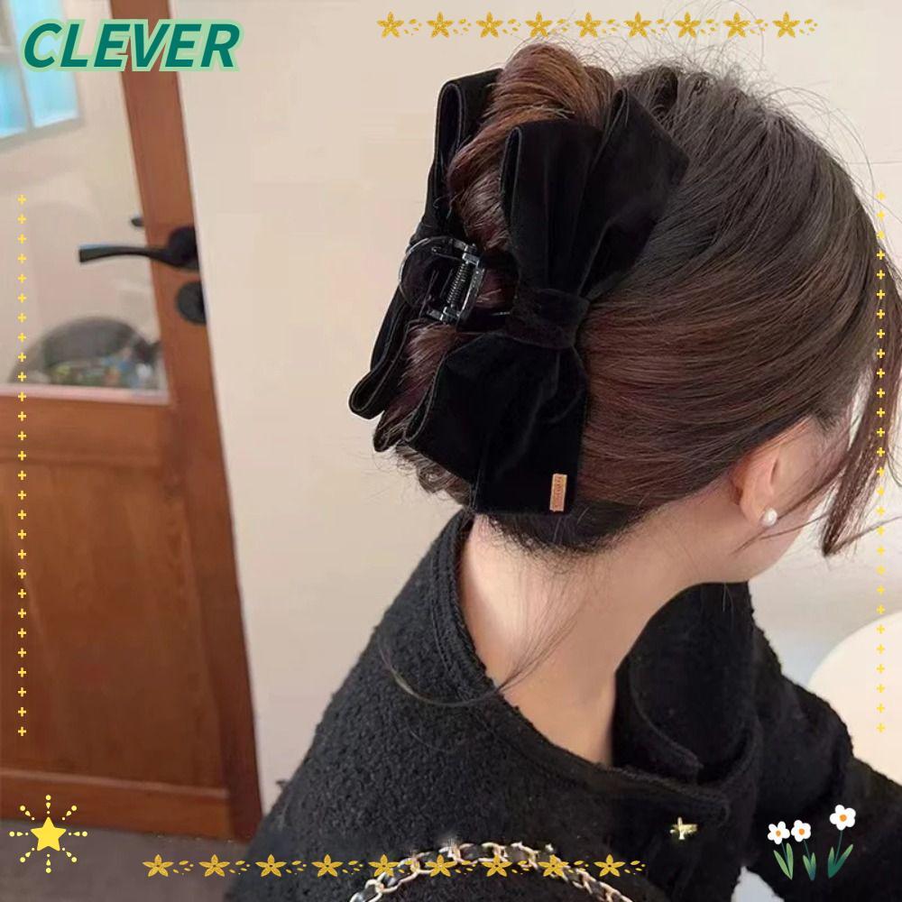 CLEVER Shark Clip คลิปผมขนาดใหญ่แบบคราฟ เคสมีสองด้านเป็นโบว์สีทึบ เหมาะ ...