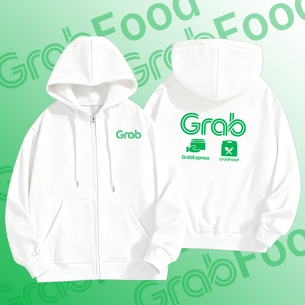 【เสื้อฮู้ด】Grab Team Hoodie Jacket Comfortable Zip-Up Sweatshirtเสื้อ ...