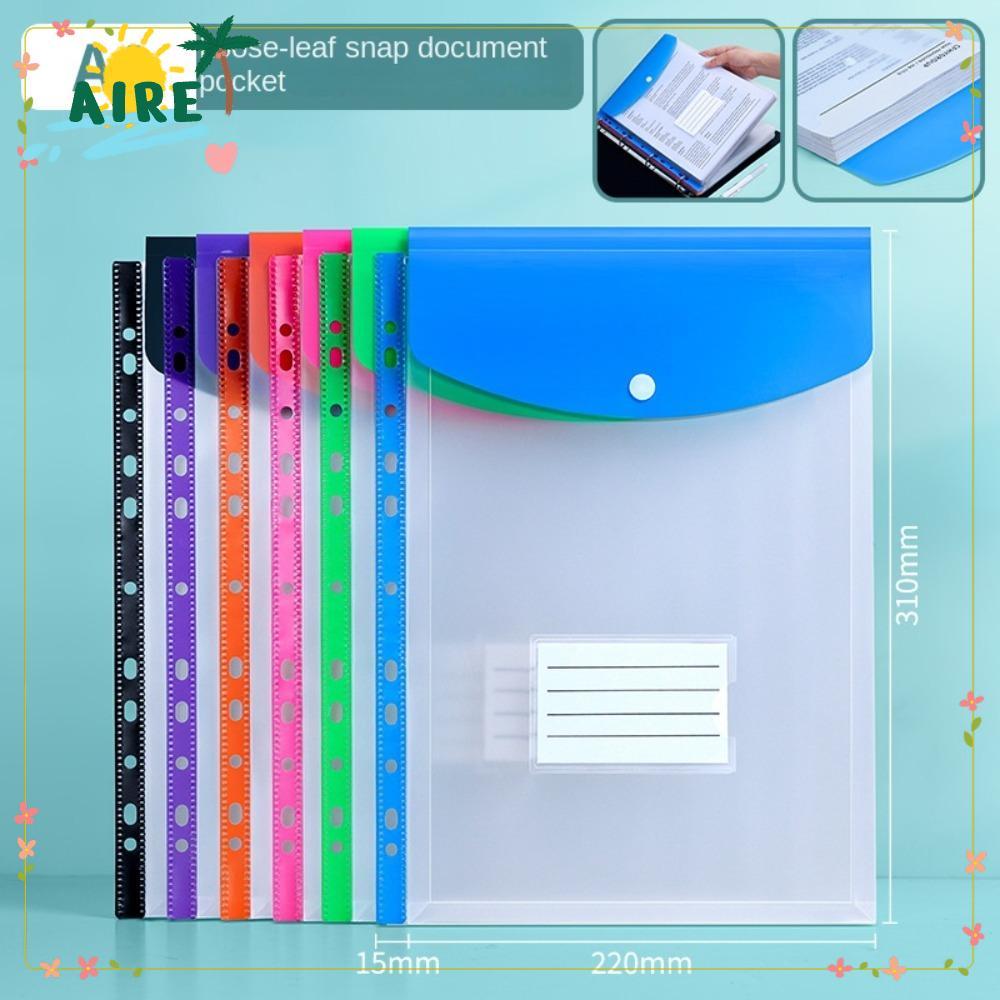 AIRE 6 pcs Binder Pocket, A4 Binder Folders, 11 หลุม 6 สีพลาสติก ...