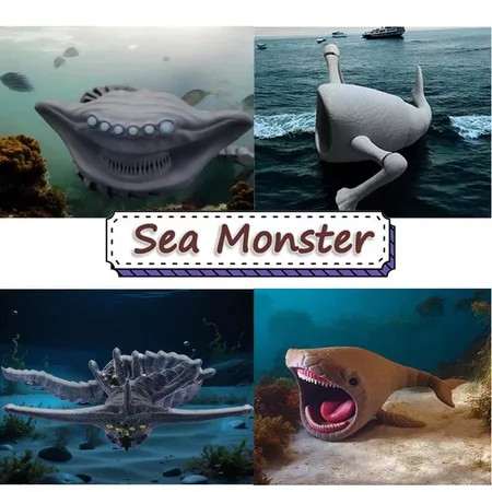 Cuero Sea Monster Bloop ปลาของเล่น 3D การพิมพ์ Sea Eater El Gran Maja ...