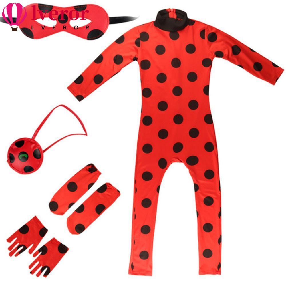 LVEROR 5 ชิ้น/เซ็ตคอสเพลย์ Kostym ชุด, ฮาโลวีนแมลง Ladybird Jumpsuit, แฟชั่นสัตว์เสื้อผ้า ...