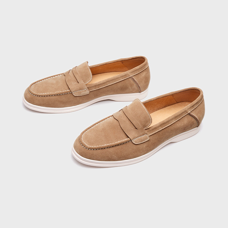 LP Penny Loafers ผู้ชายฤดูร้อน Slip-On เงินเก่าสไตล์อเนกประสงค์ Casual ...
