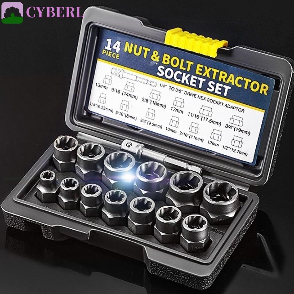 CYBERLINX Nut&bolt Extractor Socket Set, โครเมียม- molybdenum Steel ...