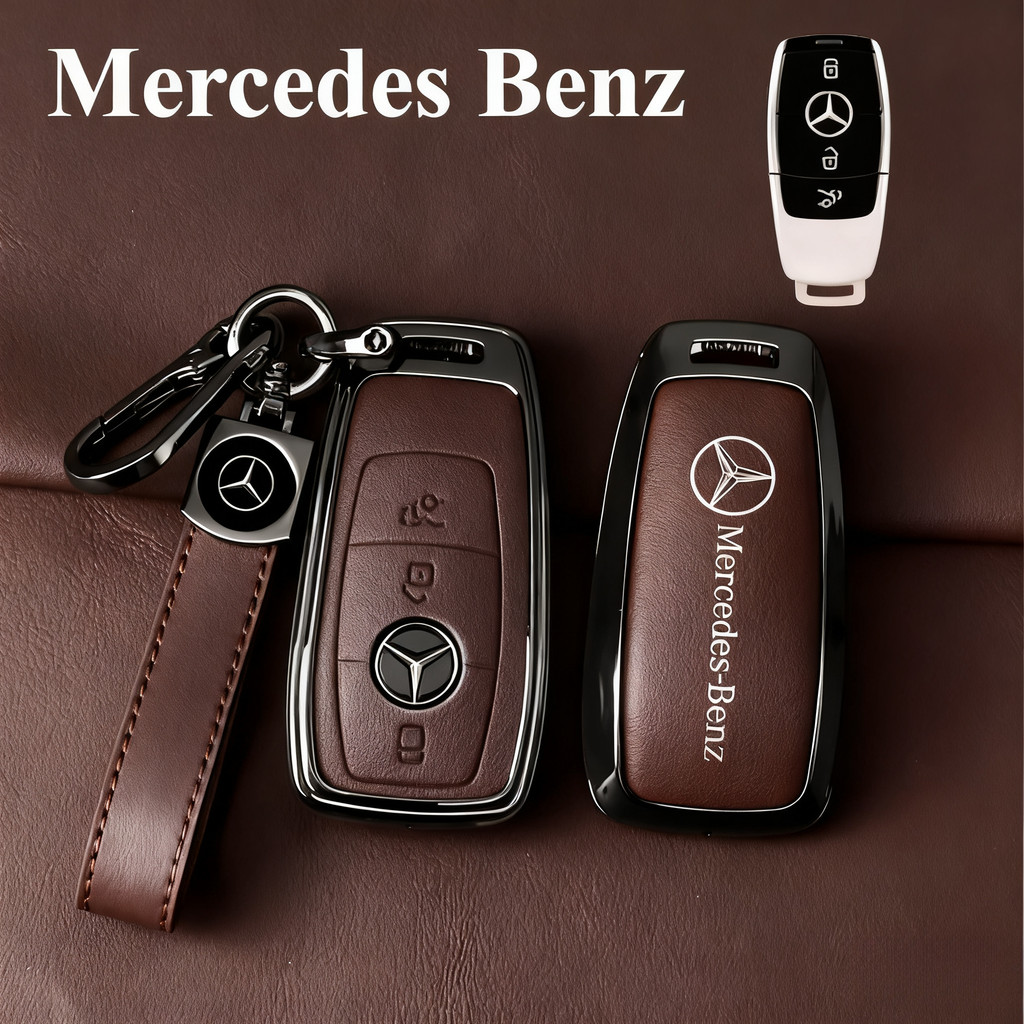รถหนัง Key Full Case Shell ผู้ถือป้องกันสําหรับ Mercedes Benz AMG W204 ...