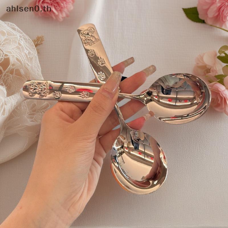 Ahlsen0 1/3PCS การ์ตูนสแตนเลสช้อน Koala รูปแบบเด็กช้อนข้าวช้อนซุปช้อนไอศกรีมช้อนชาช้อนขนมหวาน th ...