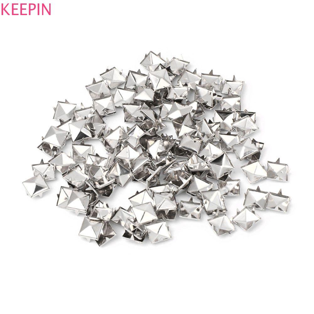 KEEPIN Square Rivets 4 Claws Silver Gold 100 ชิ้น/แพ็ค Releasable ...