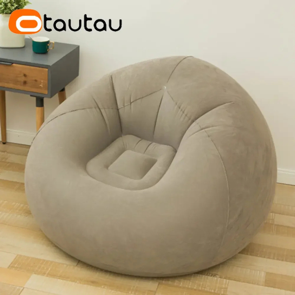 โซฟาเป่าลมแบบพกพากลางแจ้ง Camping Couch Ultralight เก้าอี้พับสวน Comfy ...