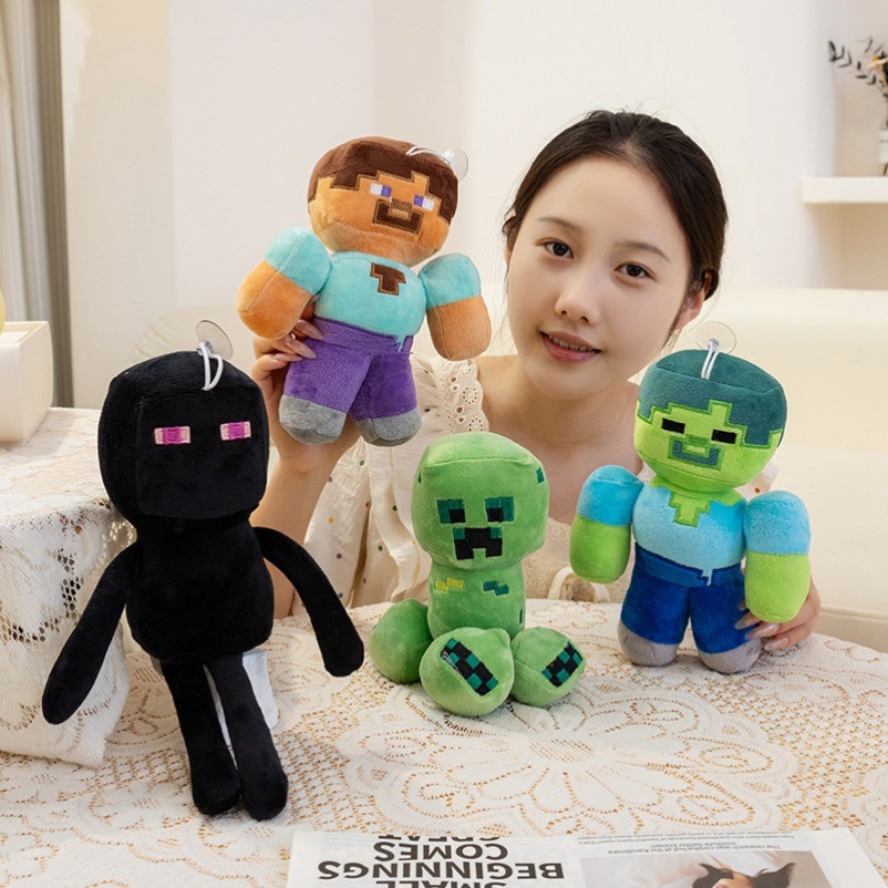 25 ซม.ตุ๊กตาของเล่น Minecraft Creeper Steve Alex Enderman ตุ๊กตาของเล่น ...