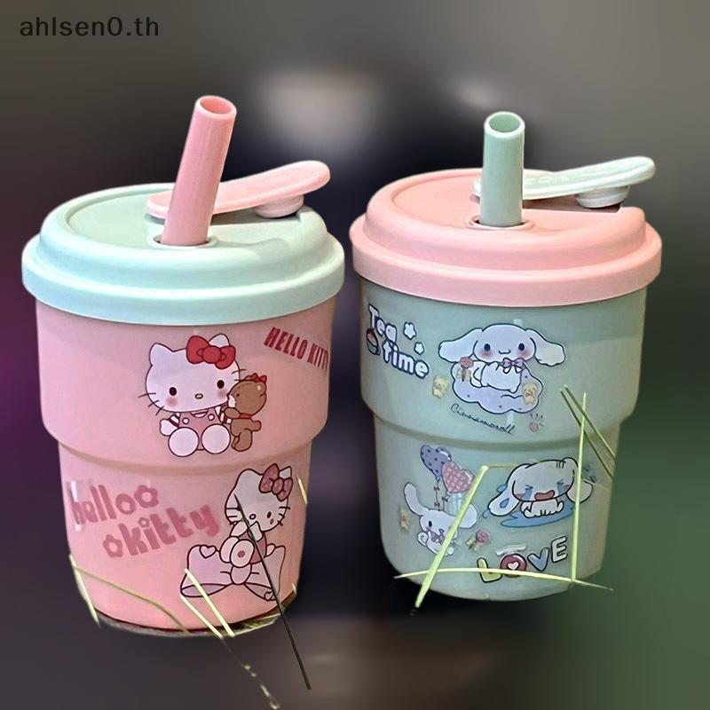 Ahlsen0 420ML น่ารัก Sanrio Hello Kitty ถ้วยฟางขนาดใหญ่ความจุถ้วยกาแฟพลาสติกการ์ตูน Sanrio ขวด ...
