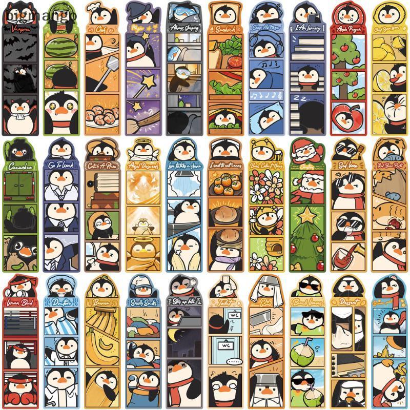 [bigmango] 30 ชิ้น/เซ็ตการ์ตูน Wacky Penguin Bookmarks ตลกเพนกวินฉากธีมบุ๊คมาร์ค DIY อ่านคนรัก ...