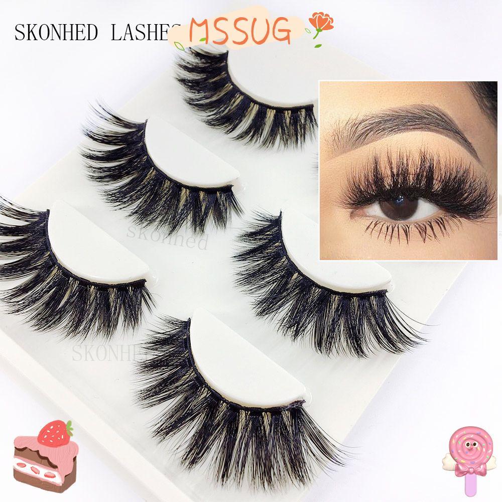 MSSUG SKONHED 3 คู่ขนตาปลอมเครื่องมือแต่งหน้าตา Full Volume Handmade ...