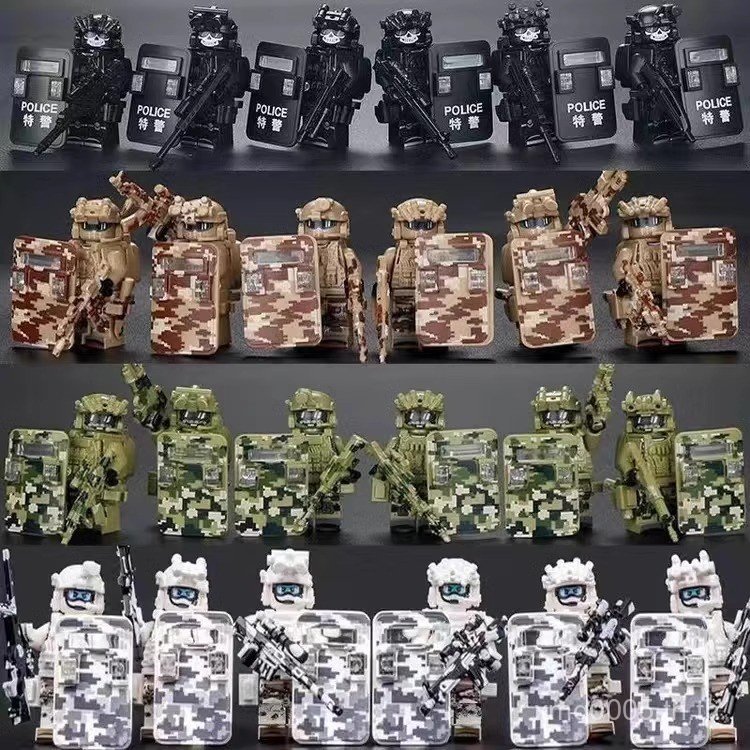 สินค้าใหม่ทหาร Building Block Minifigure Ghost SWAT Cheetah Warrior ...